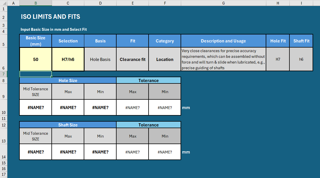 Limits and Fits Calculator - EngineerExcel