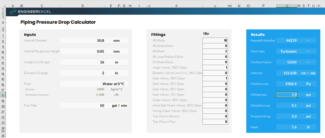 Can Excel Handle Piping Pressure Drop Calcs? - EngineerExcel